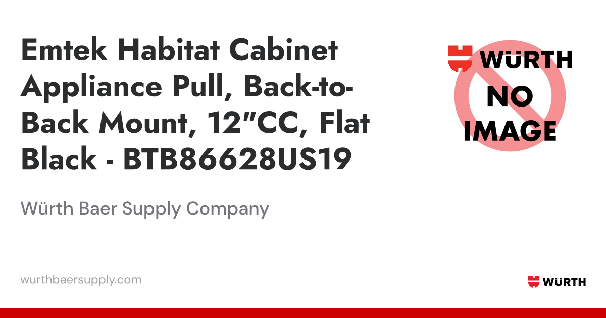 Emtek Habitat Cabinet Appliance Pull, Back-to-Back Mount, 12"CC, Flat ...