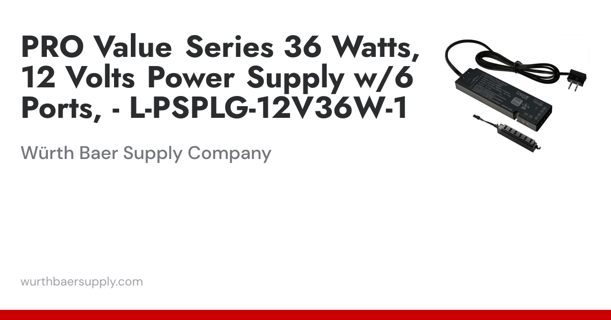 PRO Value Series 36 Watts, 12 Volts Power Supply w/6 Ports, - L-PSPLG ...