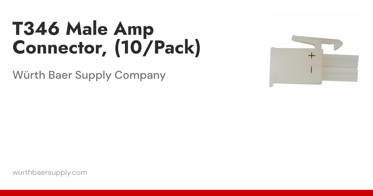 T346 Male Amp Connector, (10/Pack) | Würth Baer Supply Company