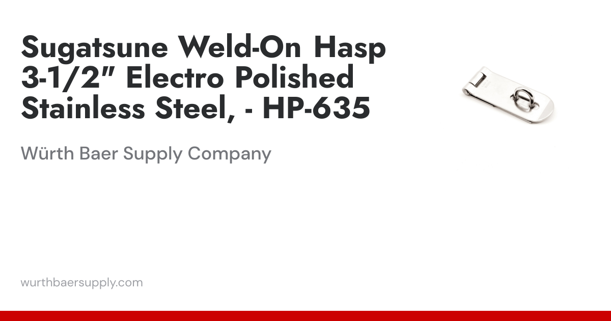 Sugatsune Weld-On Hasp 3-1/2" Electro Polished Stainless Steel, - HP ...